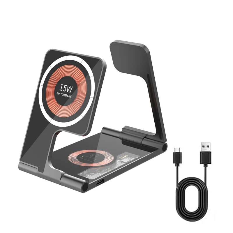 15w Folding Desktop Pd Wireless Charging Fast Charging 3 In 1 Wireless ...