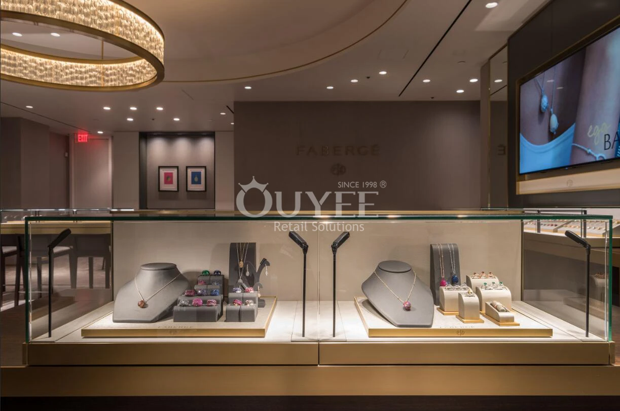 Ouyee Custom Gold Shop Interior Design - Jewelry Showcase