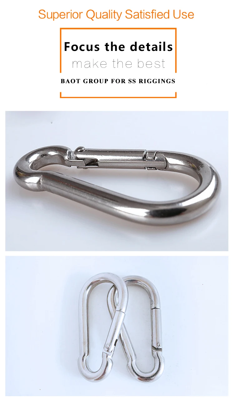 1-1/2" M4*40mm Snap Hook Clip Small Keyring Camping Sports Karabiner ...