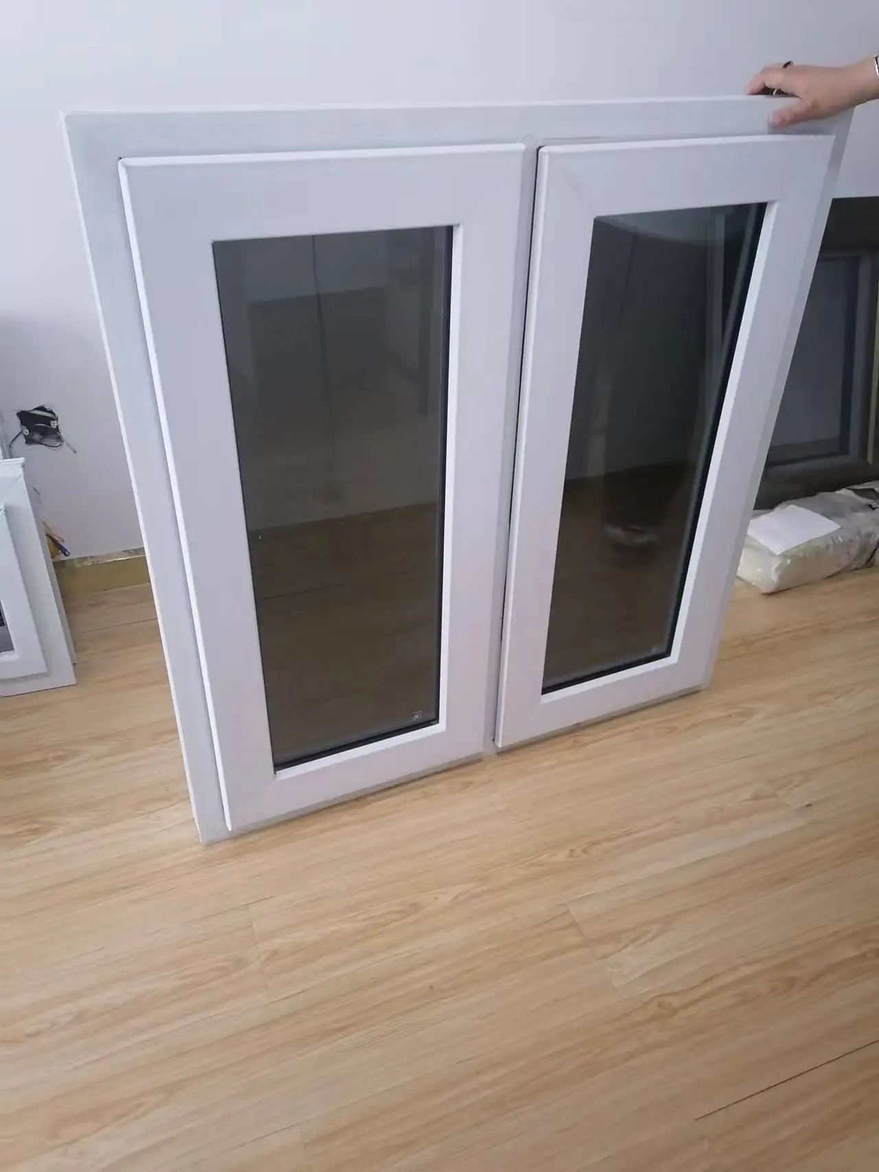 Modern Simple Design Casement Opening Double Pane PVC French windows ...