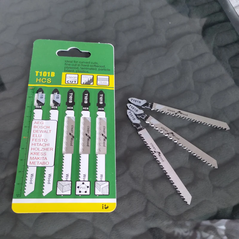 5pcs/set Hcs 10t Jig Saw Blades T101b For Fast Clean Cutting 2.5 Mm ...