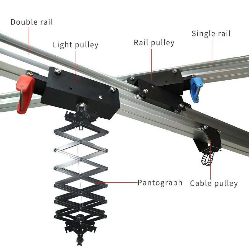 Studio Light Ceiling Rail Track System - Pantograph Kit