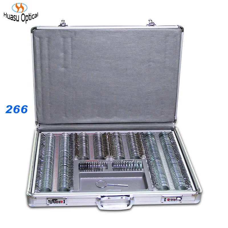 Optical Trial Lens Set 266 Lens Case Metal Rim Aluminum Box Eye Testing ...