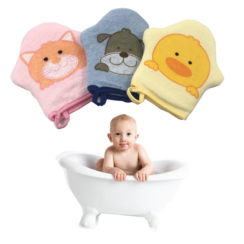Natural Bamboo Kids Bath Sponge Body Scrub Massage Bath Mitt For Baby ...