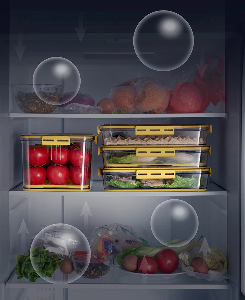 Fridge Organiser Bins Timing Plastic Refrigerator Storage Box ...