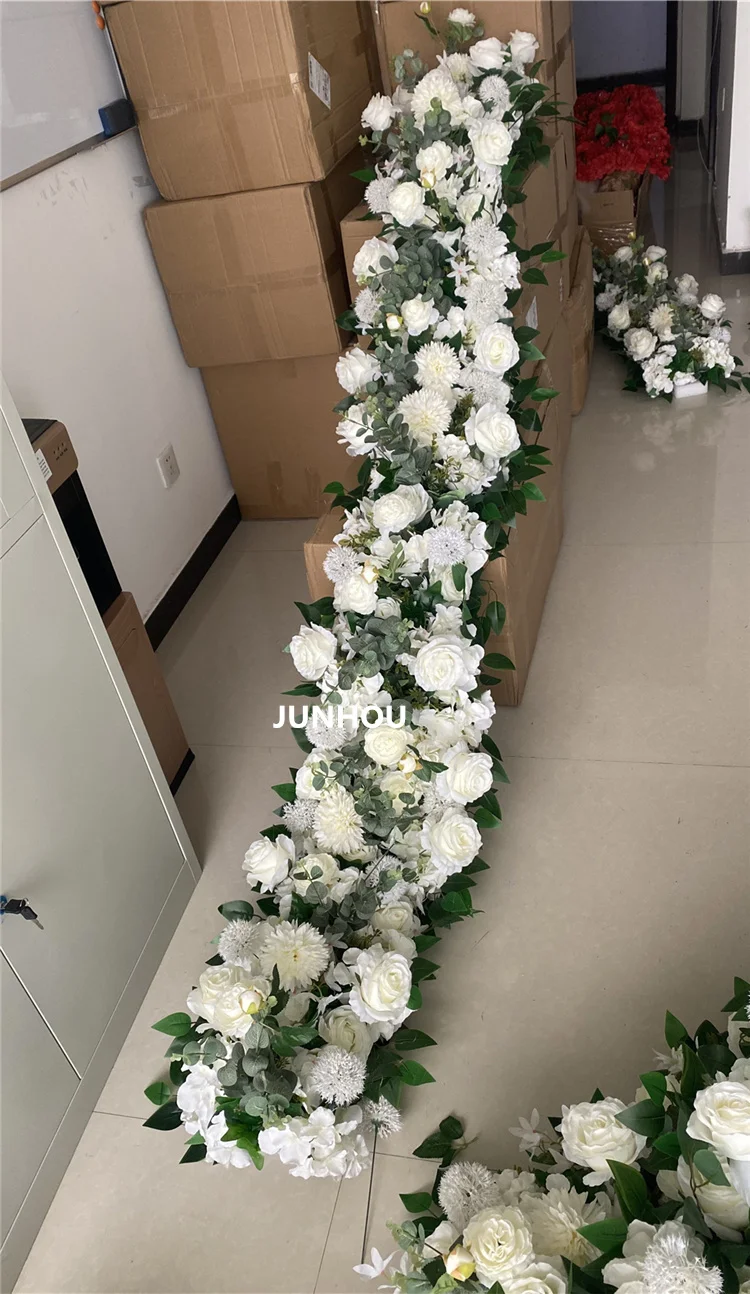 White Customized Artificial Runner Flowers for Weddings
