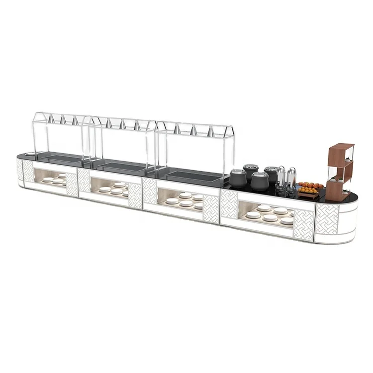 Mobile Hotel Buffet Station Banquet LED Light Buffet Counter ...