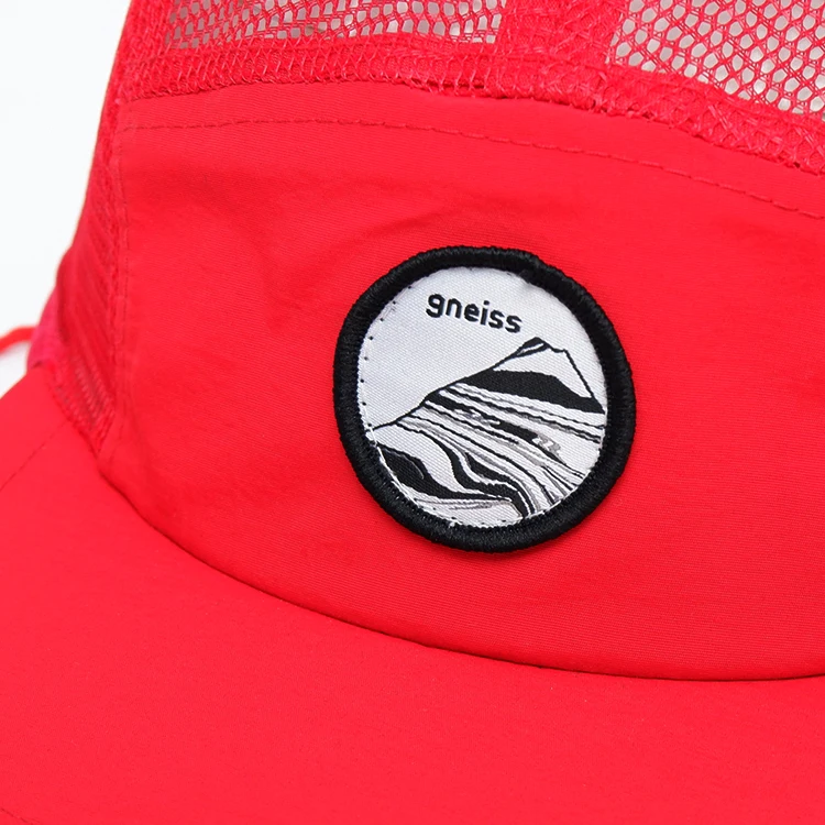 Qianzun Red Mesh Running Hat Nylon 5 Panel Quick Dry Windproof ...