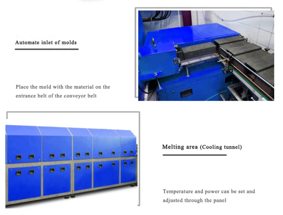 Induction Heating Tunnel Type Full Automatic Gold Ingot Casting System