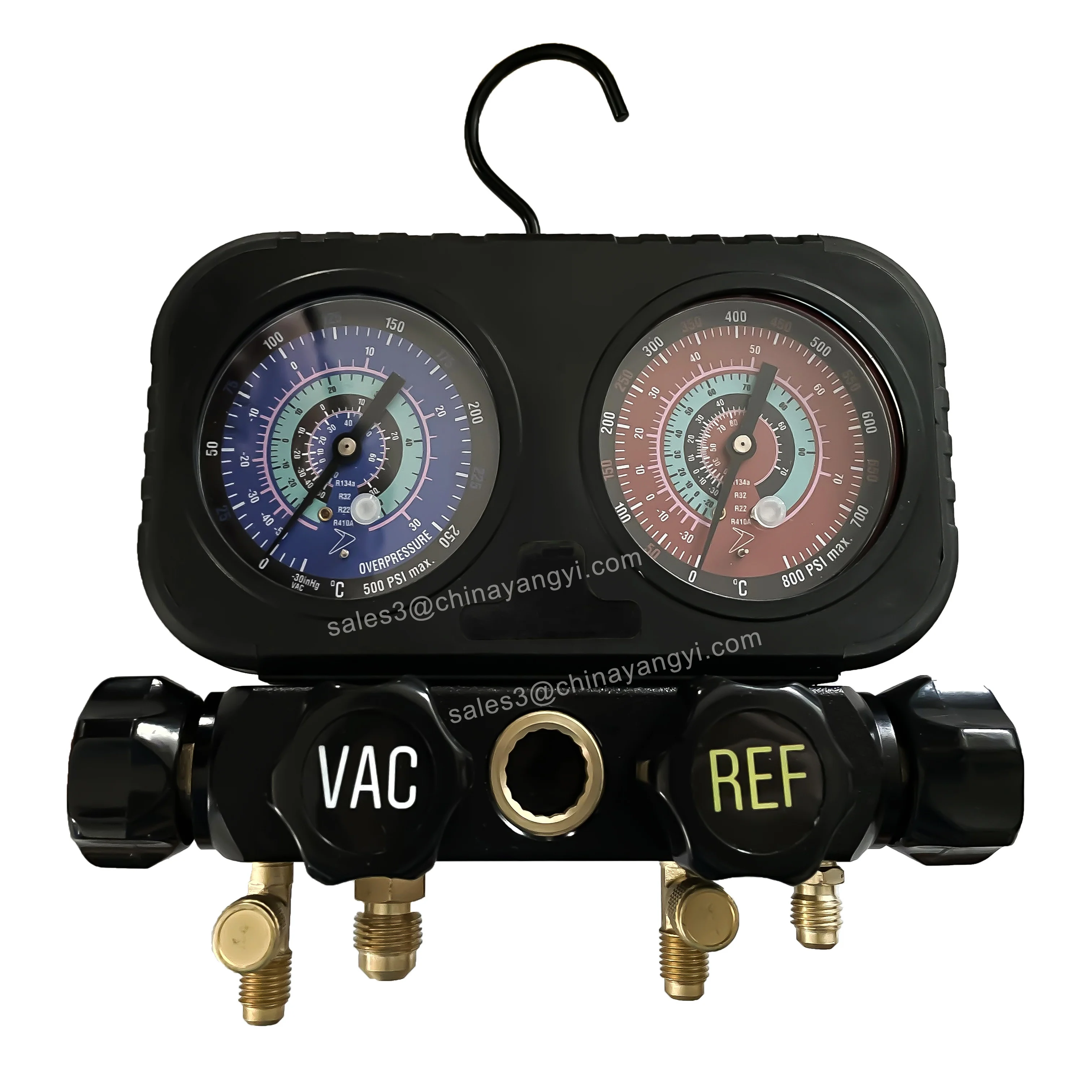 Hvac Gauges 3 Way Ac Manifold Gauge Set For R22/r32//r410a/r134a Refrigerant Recharge Kit 1.5% ...