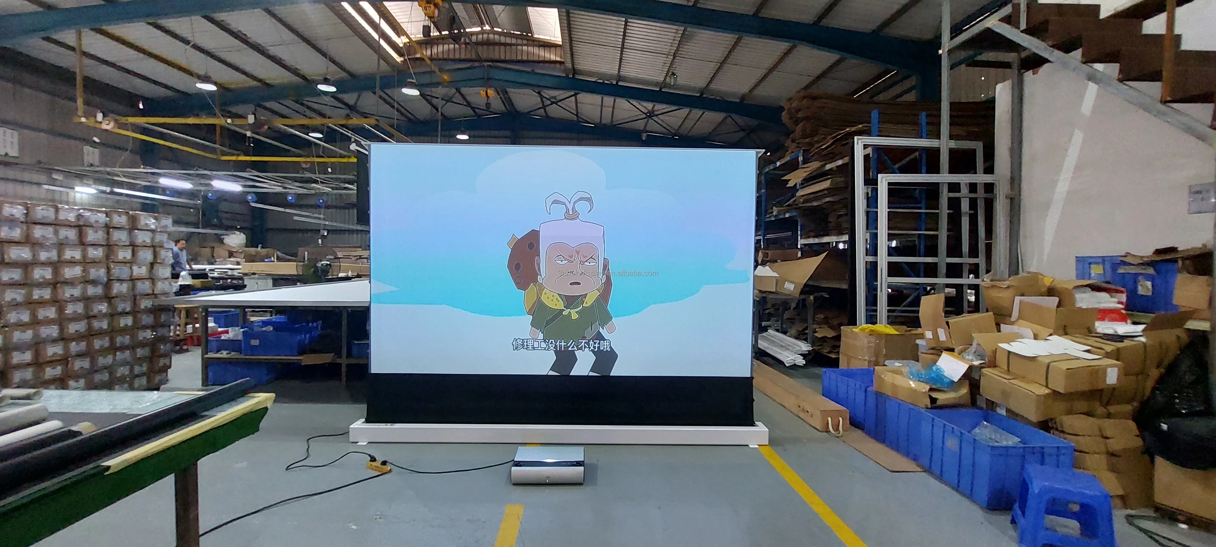 100 Inch Floor Rising Projector Screen with ALR Technology