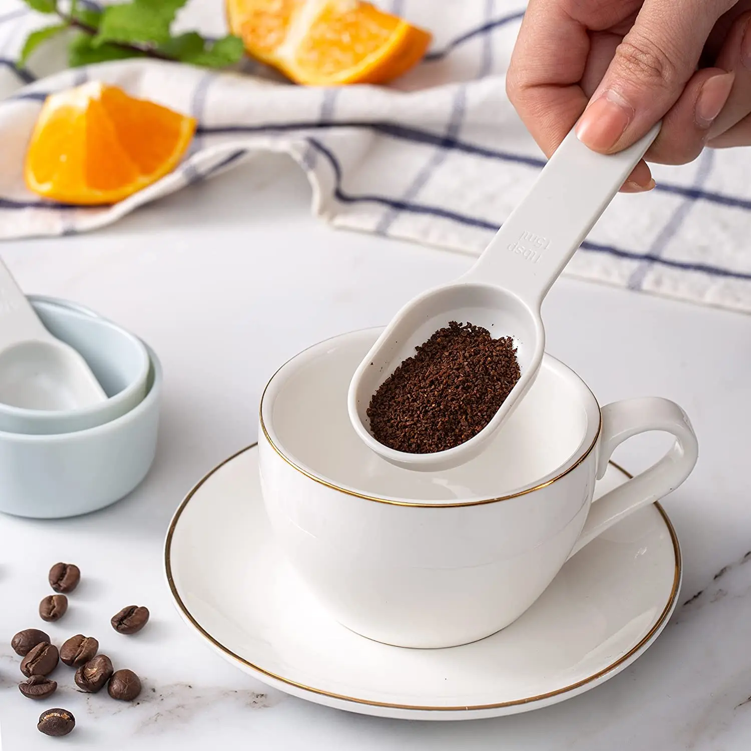 10-piece Set Of Stackable Plastic Measuring Cups And Spoons For Kitchen ...