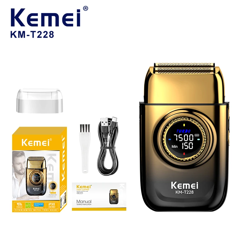 Kemei Kmt228 7500rpm Fast Speed Lcd Display Gradient Color Hair Shaver ...