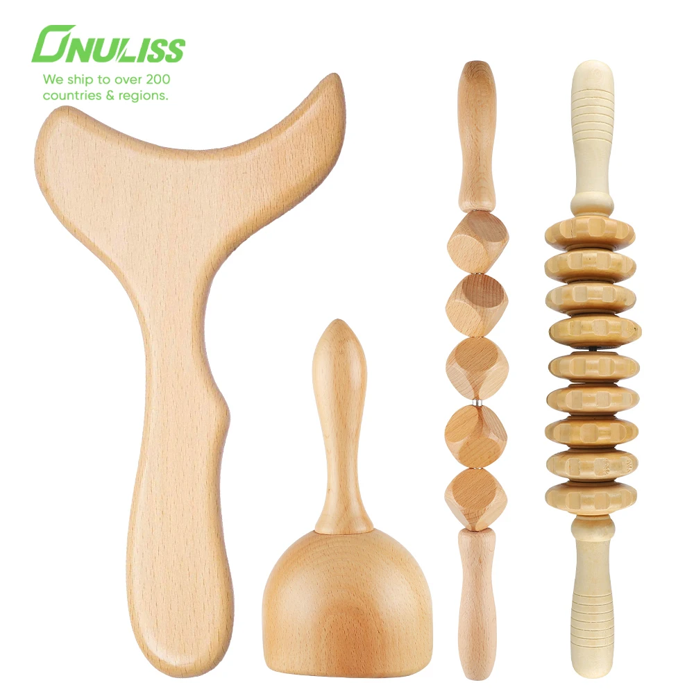 Wood Therapy Massage Tools Handheld Lymphatic Circulation Stimulate ...