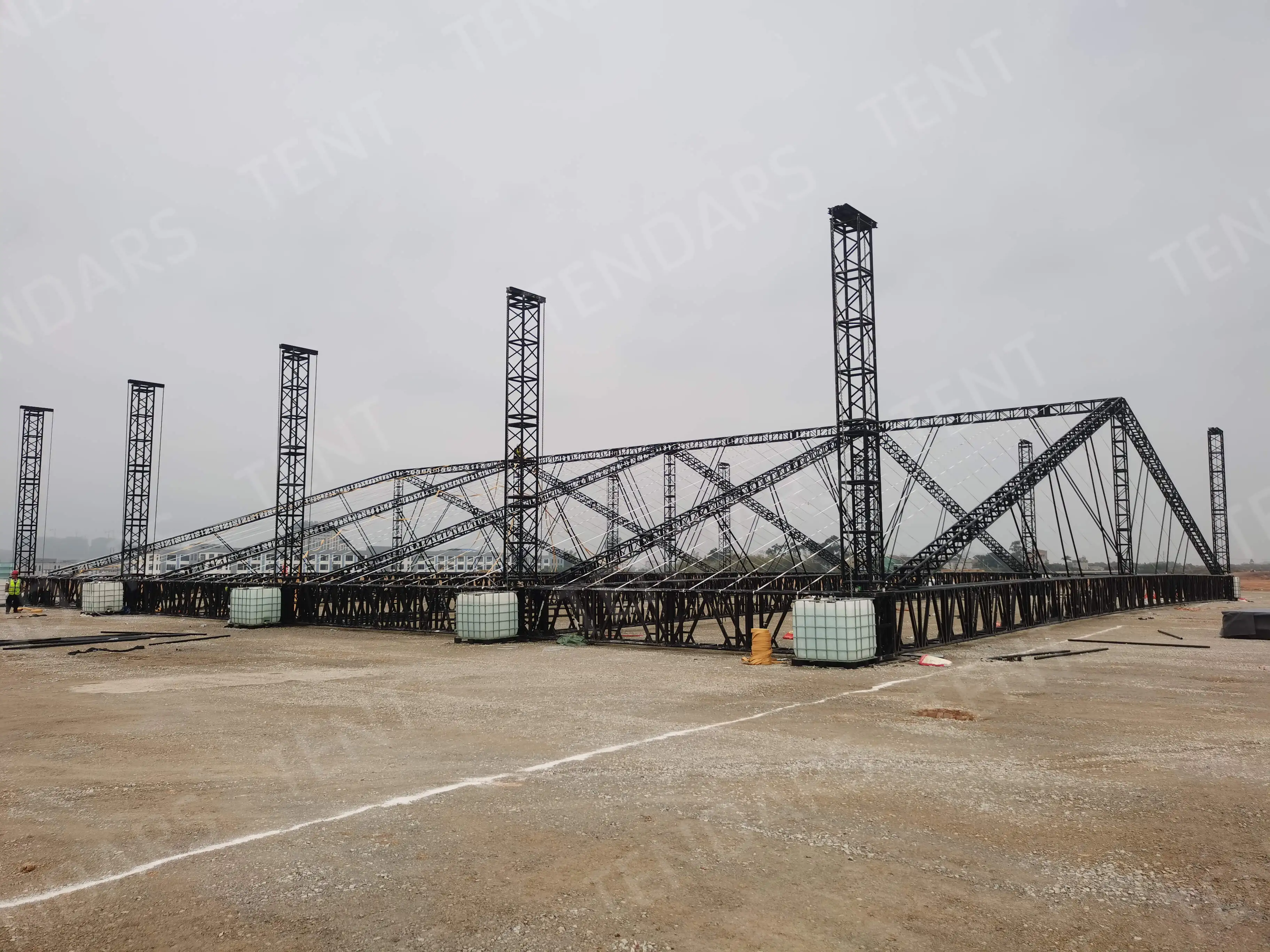 Black Large Clear Span Stage Truss Tent System for Exhibitions