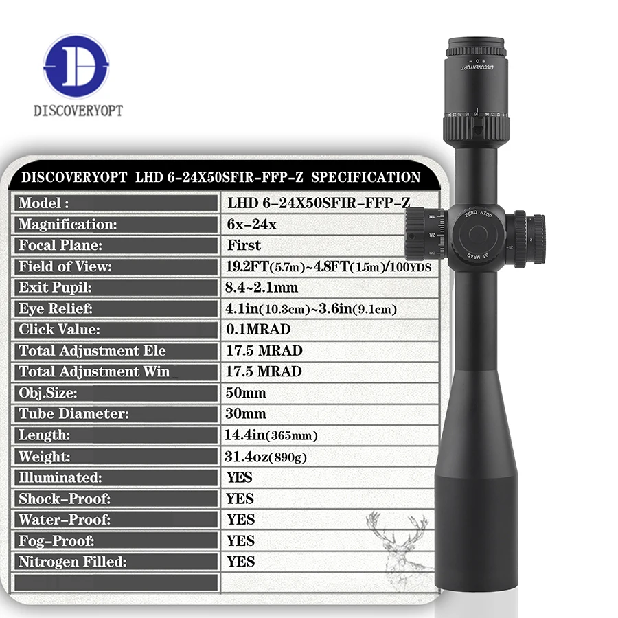 Discoveryopt New Lhd 6-24x50sfir Long Range Ffp Scope 30mm Discovery ...