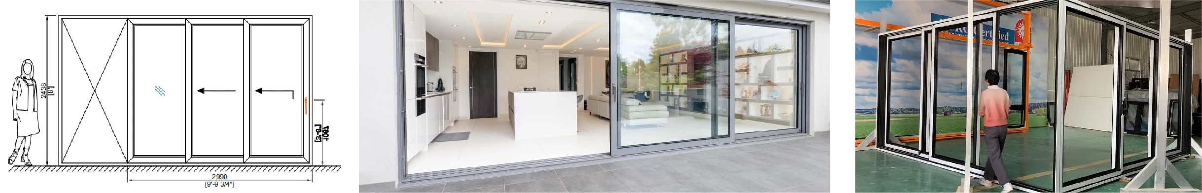 Lift Sliding Heavy Duty Big Vision Patio Door Thermal Break Aluminum ...