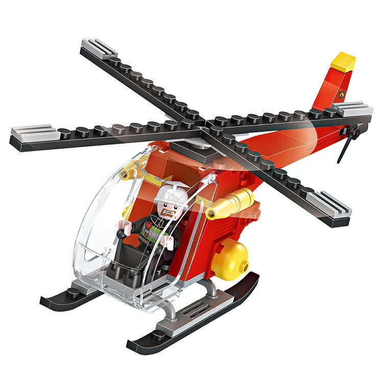 Cogo 862 Pcs Fire Station Building Blocks Plastic Educational Building ...