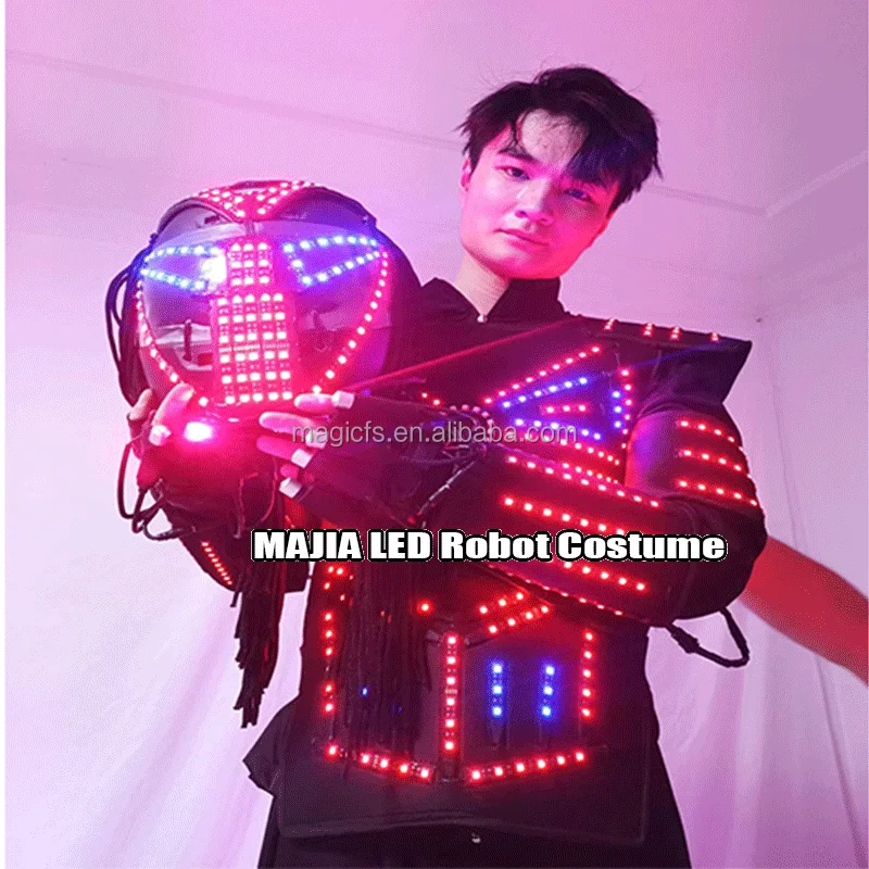 Night Club Glowing LED Robots Suit Light up Costume Luminous ...