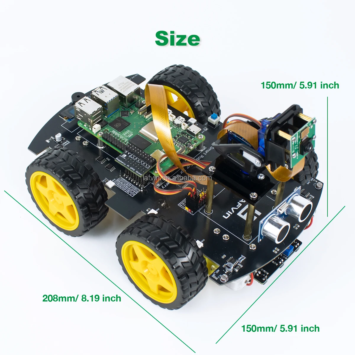 LAFVIN 4WD Smart Robot Car Kit for Raspberry Pi - DIY Fun