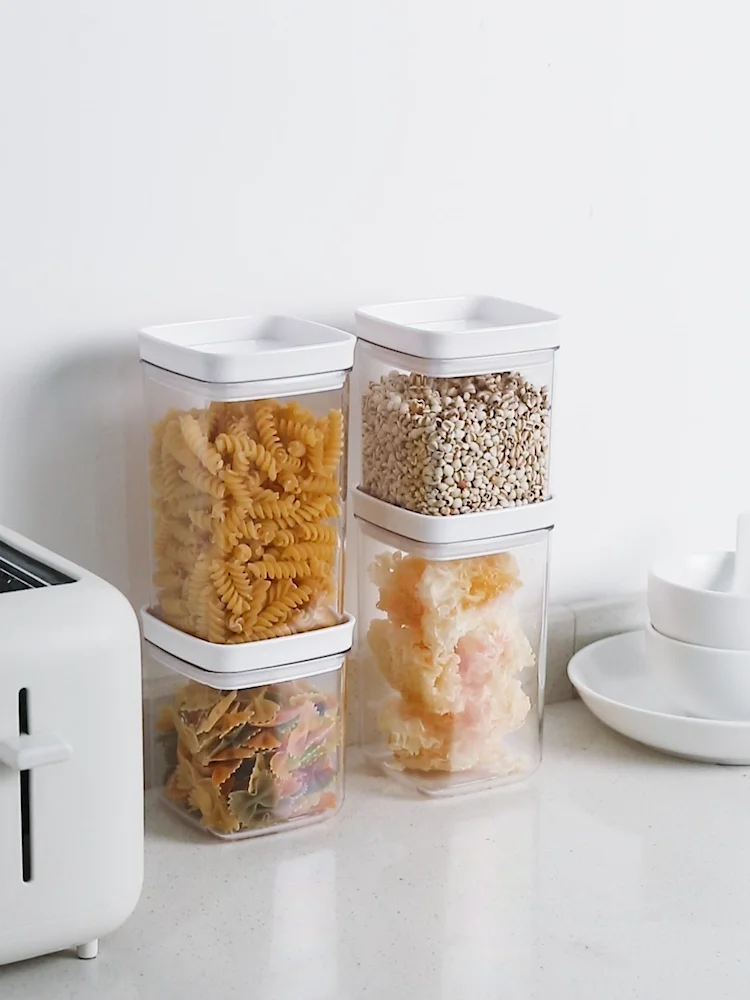 Exquisite Packaging Kitchen Food Storage Sealed Jar Sets Transparent ...