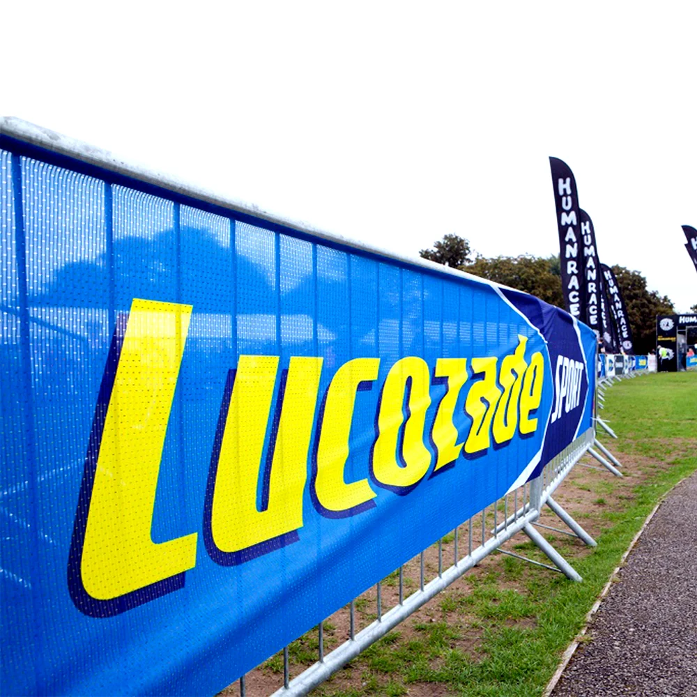 Custom Outdoor Premium Mesh Cloth Printed Barricade Covers Mesh ...