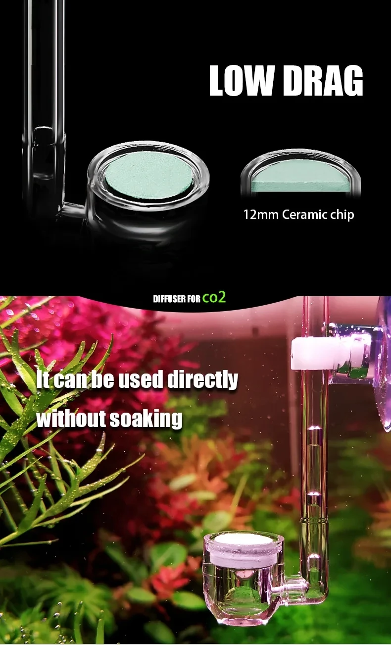 Aquarium NANO CO2 Diffuser Acrylic Co2 Diffusers for Aquarium Plants ...