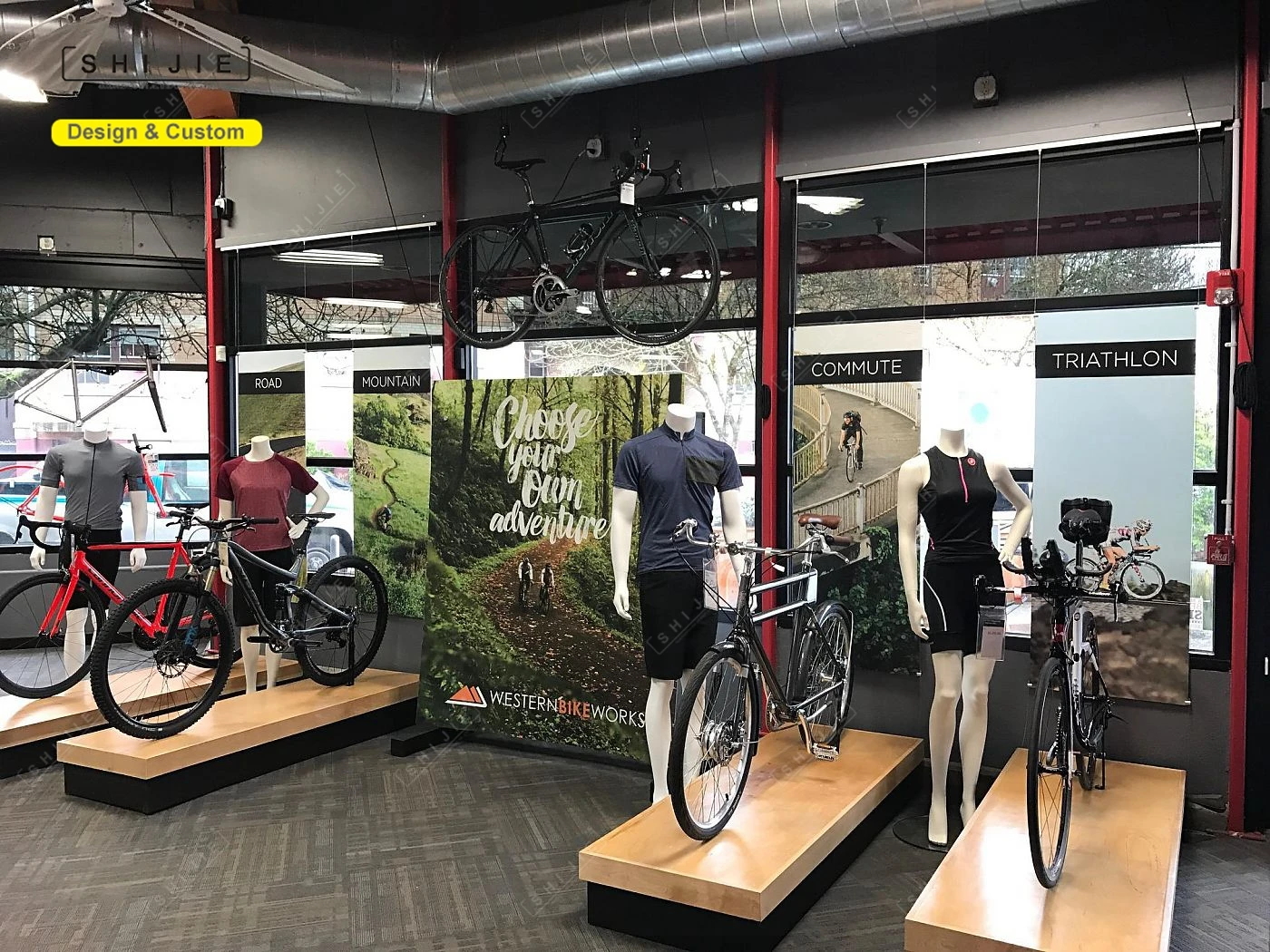 Cool Black Bikes Shop Interior Design Electric Scooter Shop Decorations ...