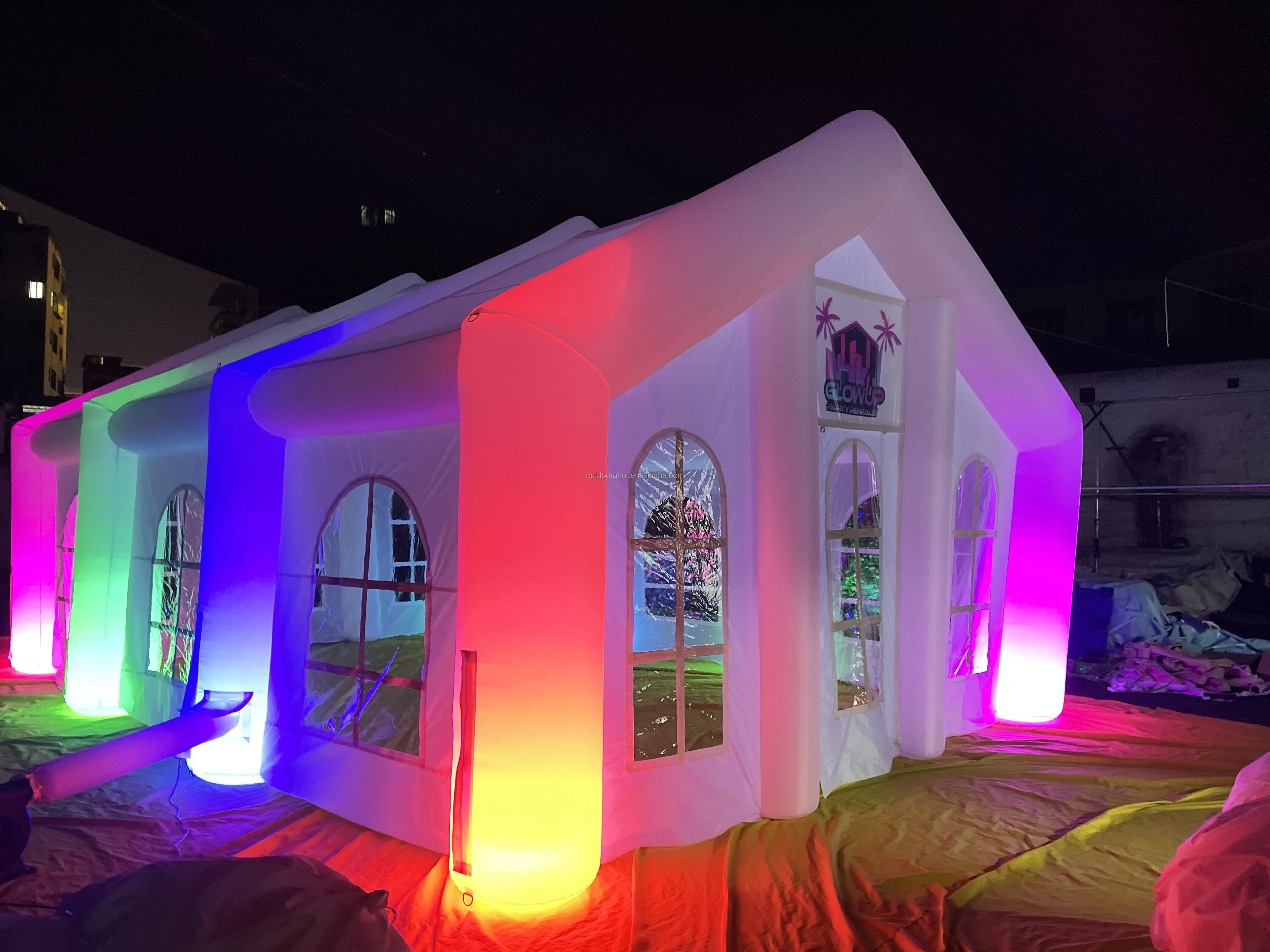 Tuoye Customized Inflatable Party Tents White Wedding Inflatable LED ...