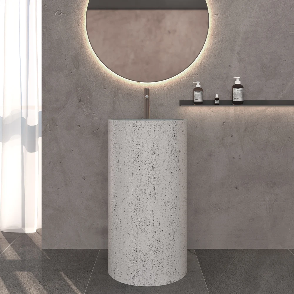 Wholesale Concrete Column Freestanding Washbasin Pedestal Wash Basin ...