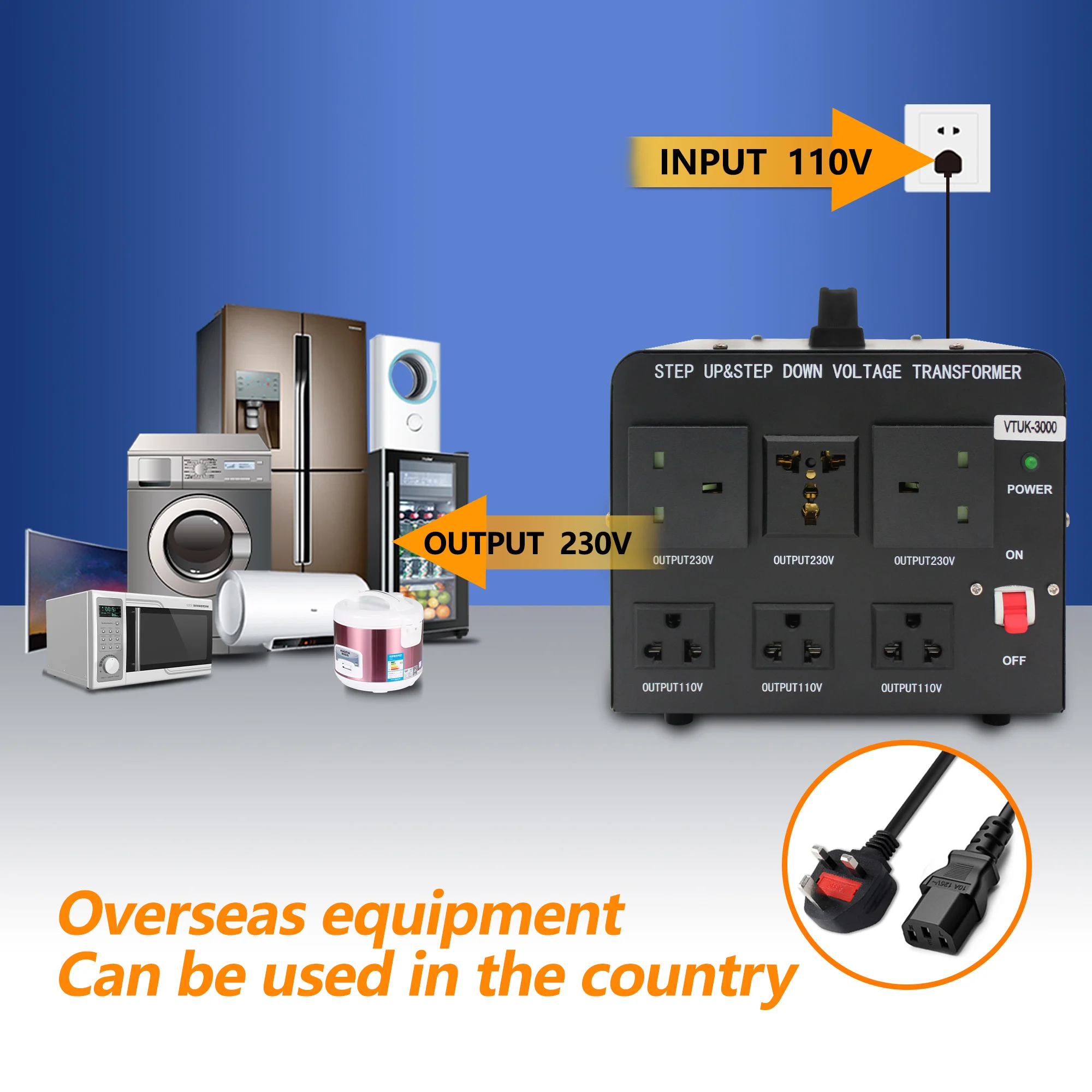 Home Use 3000 Watt 110v 220v AC Automatic Transformer Generator Voltage ...