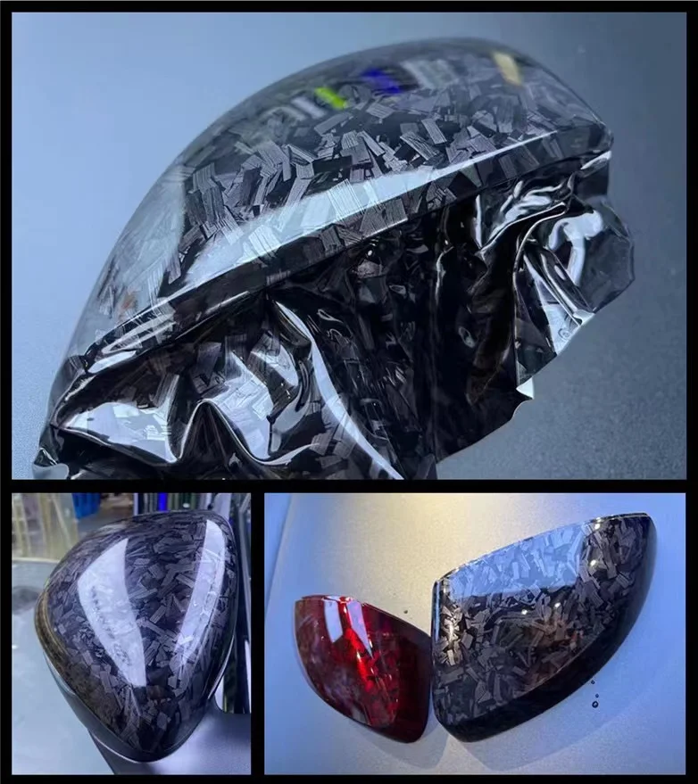 1.52*18m Glossy Red/sliver/black Forged Carbon Fiber Wrap