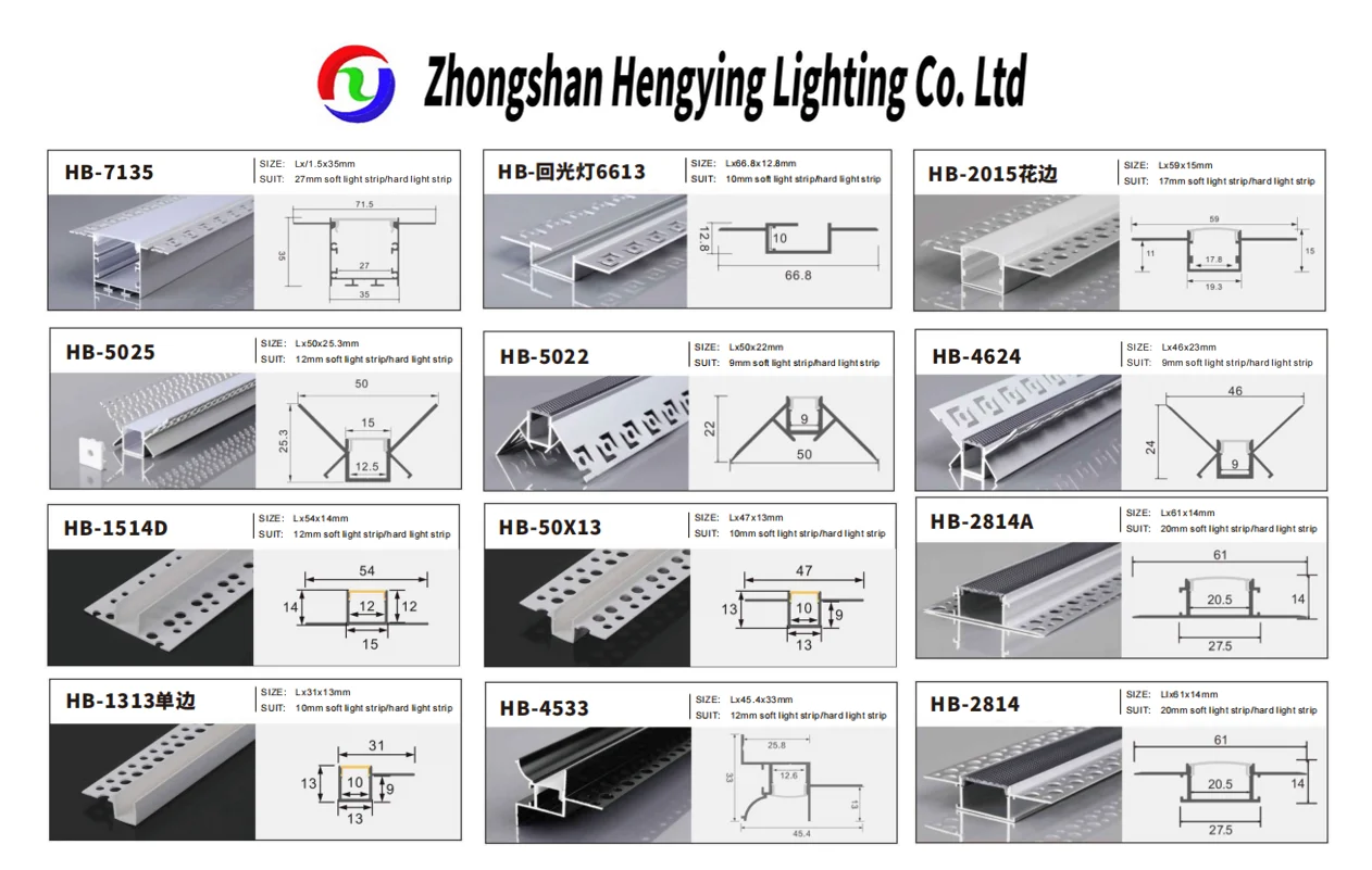 20x15mm Drywall Plasterboard Aluminum Profile Gypsum Led Strips Light ...