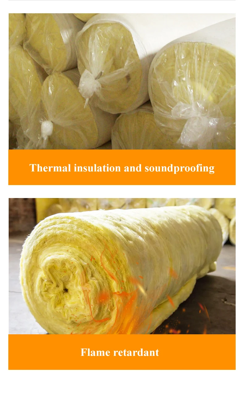 White Color Insulation Fiberglass Wool Blanket For Wall Construction ...
