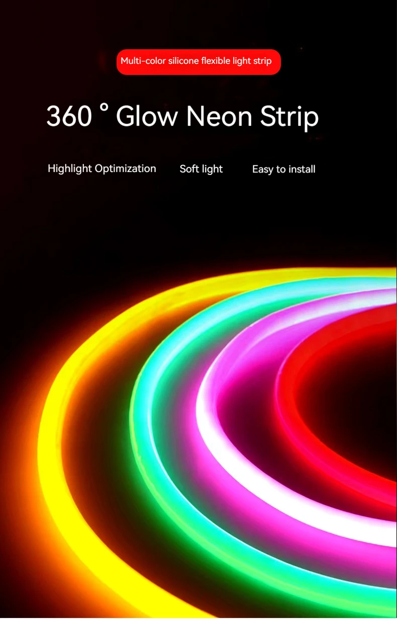 Wholesale High-voltage Waterproof Led Neon Lights 360 Degree Luminous ...