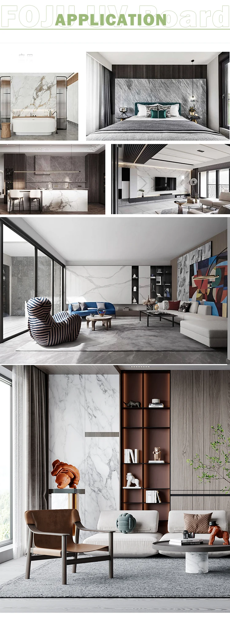 Foju New Design 3d Printing Laminate Uv Marble Plastic Sheet Pvc Wall ...