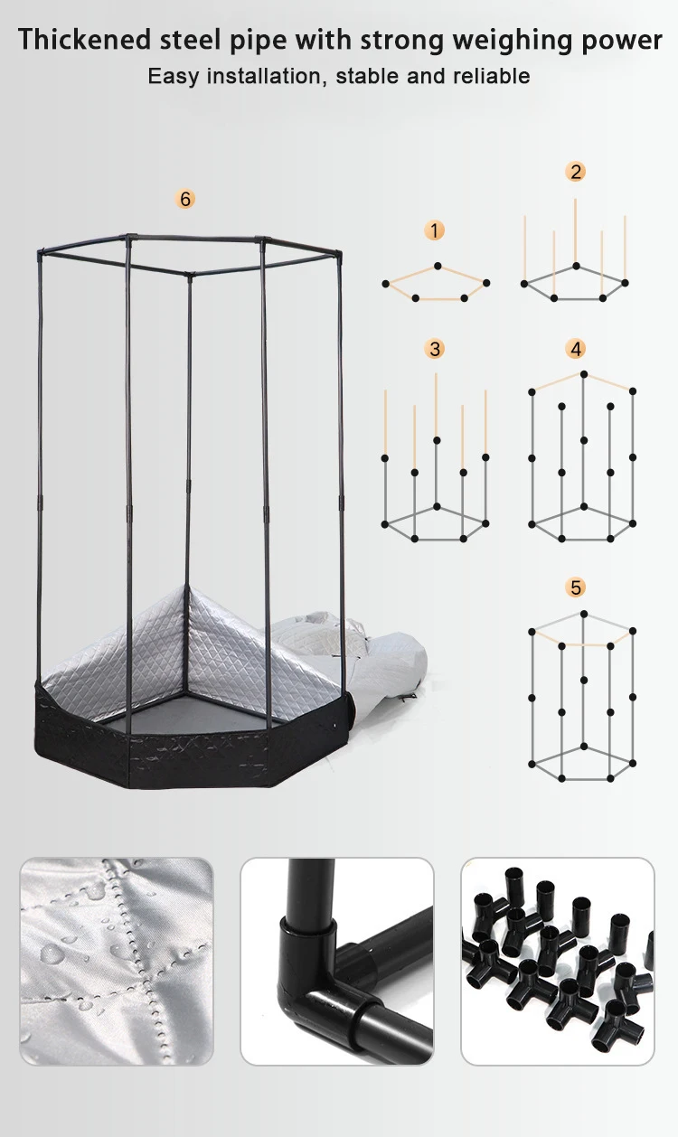 Portable Home Use Pentagonal Foldable Sweat Box Sauna Control Smart ...