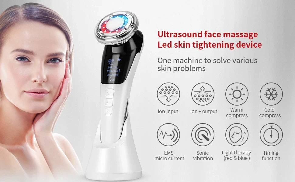 Ems Face Massager Hot&cold Compress Facial Massage Face Lift Machine ...