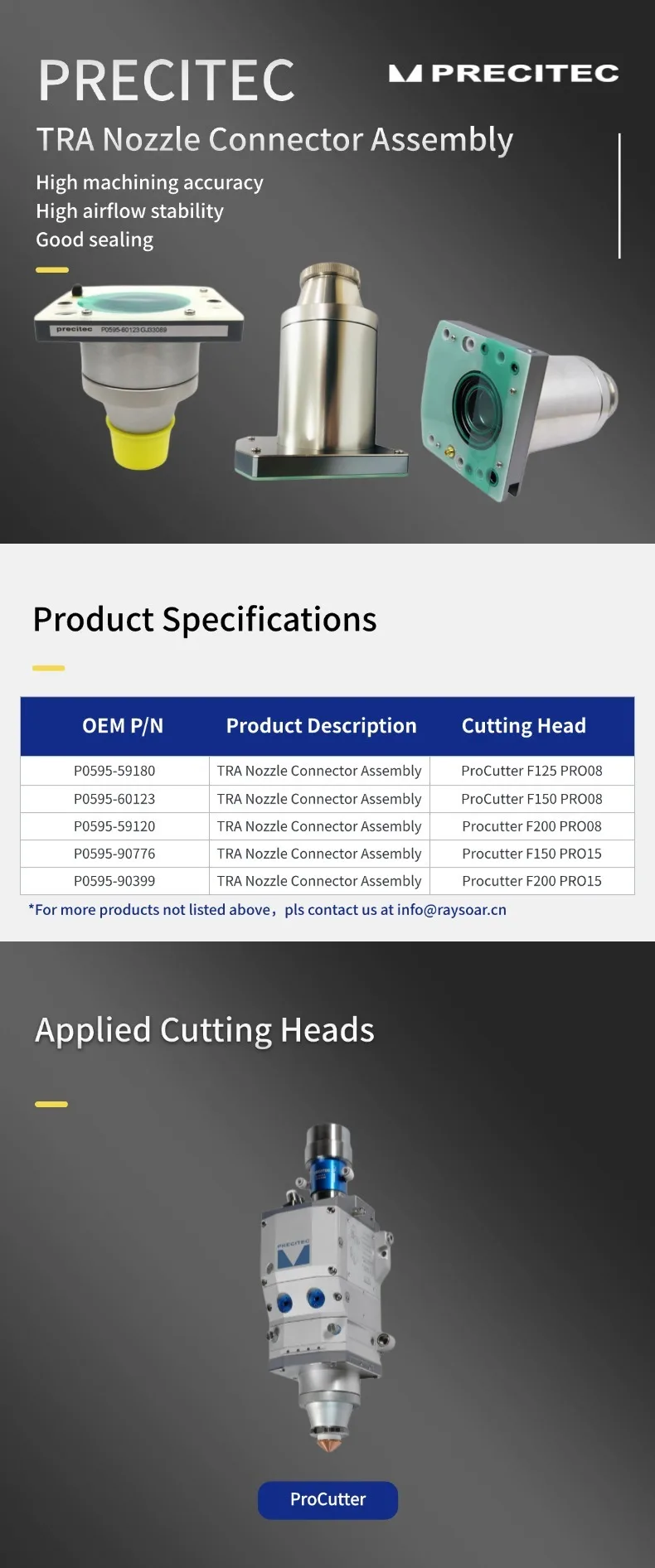 Precitec Original Nozzle Connector TRA Laser Sensor P0595-60123