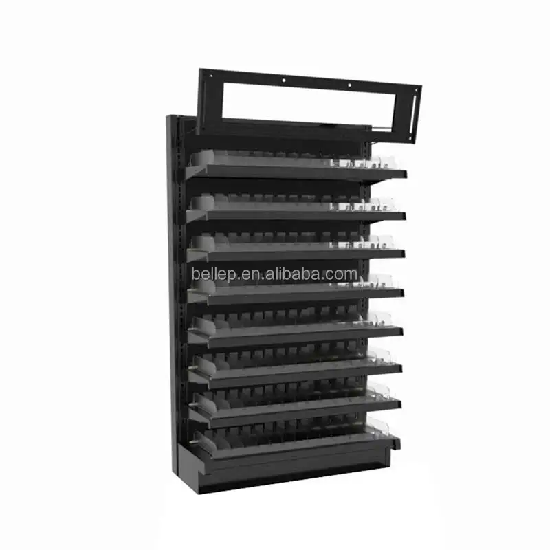 Custom Supermarket Metal Shelves Wall Cigarette Display Rack for ...