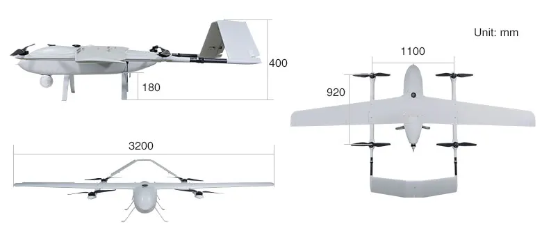 Greatshark 330 Long Endurance /range Uav Fixed Wing Aircraft For Aerial ...