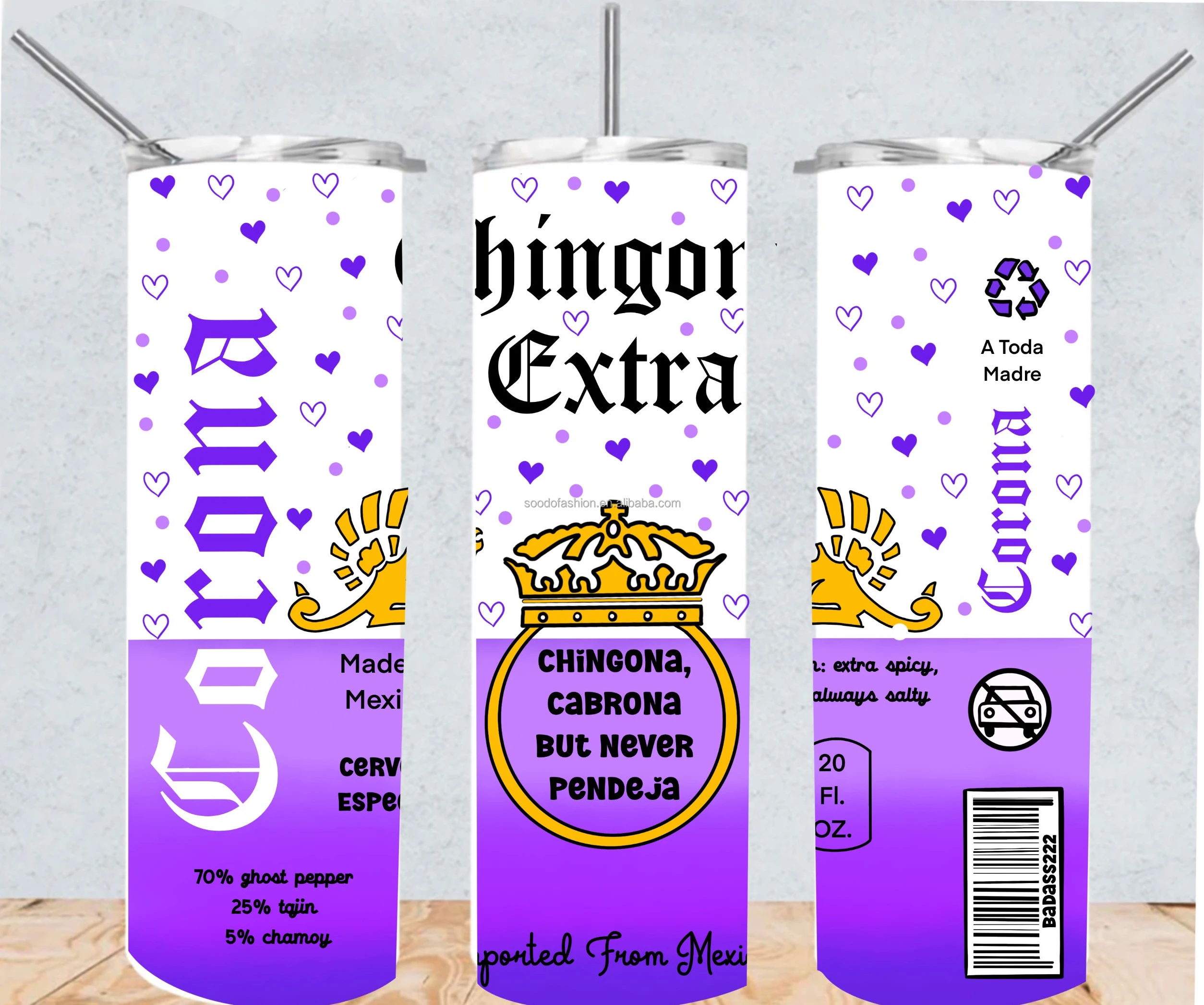 Newest Custom 20 Oz Corona Mexican Beer Chingona Stainless Steel ...