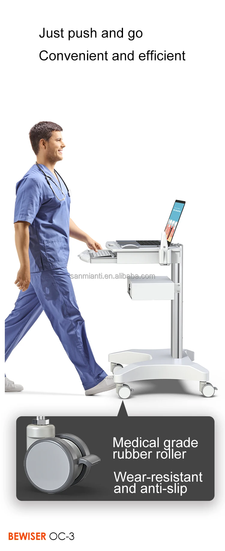 BEWISER OC-3 Medical Dental Trolley - Versatile & Durable