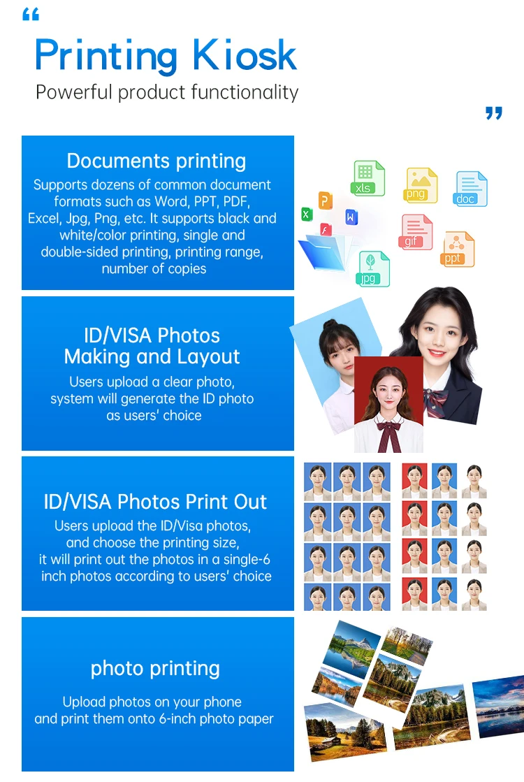 A4 Printing Kiosk - Self Service Terminal for Banks & Hospitals