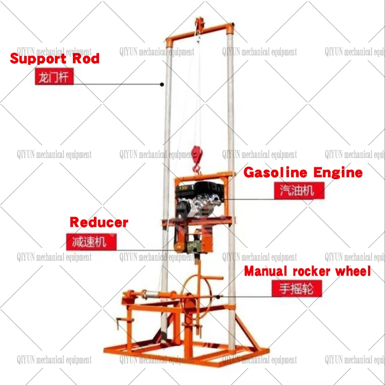 QIYUN Machinery Portable Folding Mini Wheeled Rig Machine 100m Max ...