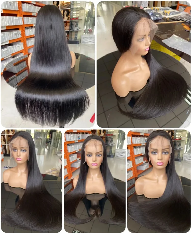 Cheap Wholesale Wigs Raw Virgin Natural Human Hair Full Lace Front ...