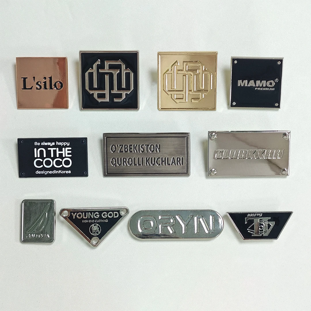 Personalized Metal Logo Badges Custom Letter Tags for Clothing Bags ...