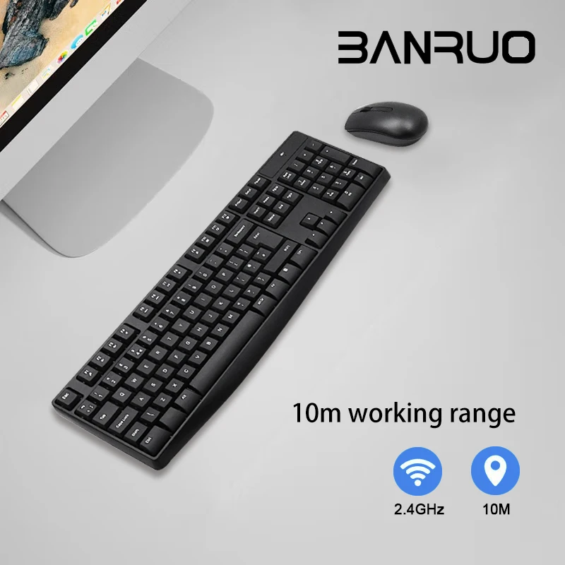 Wireless Keyboard And Mouse Combination Rechargeable Ergonomic Full ...