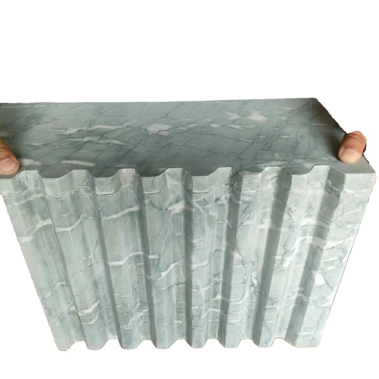 Curve Fluted Marble Tile Stone Concave Flute Marble Sideboard Fluted ...