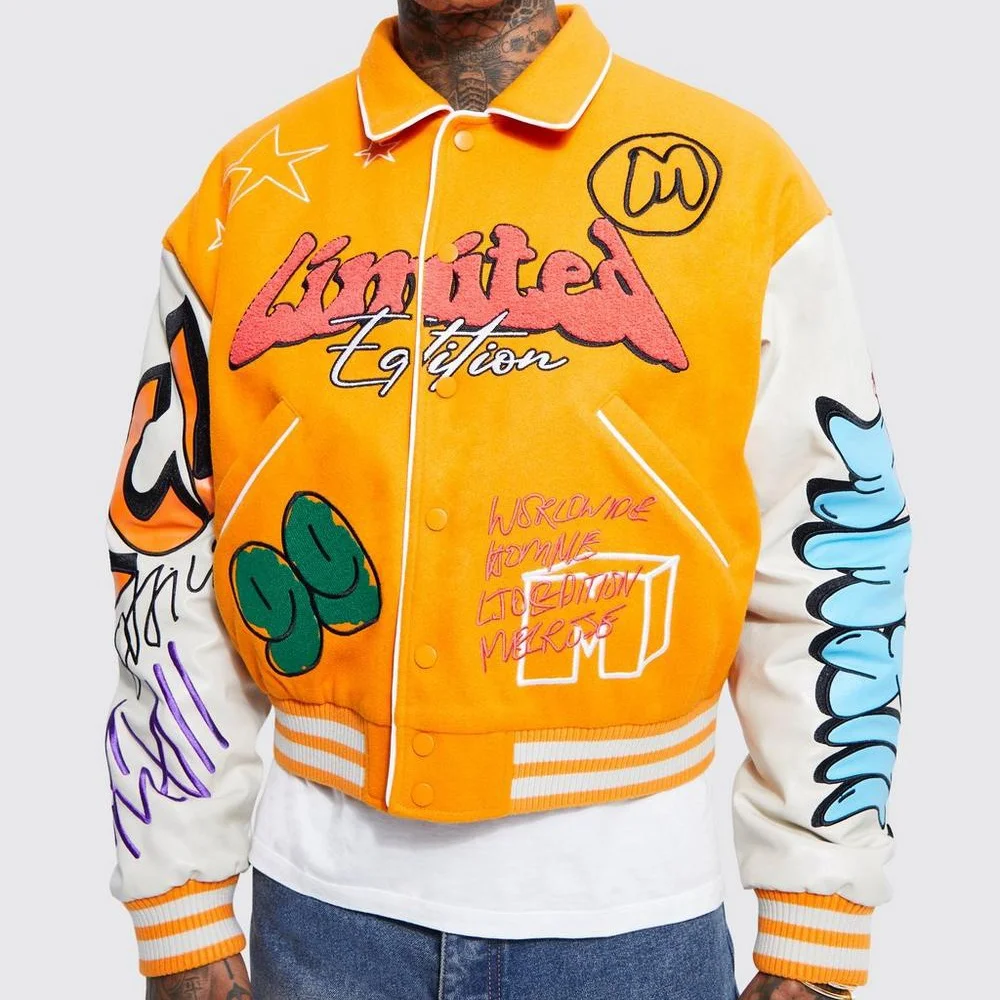 Oti Textile Autumn Customized Design Casual Style Orange Jacket Turn ...